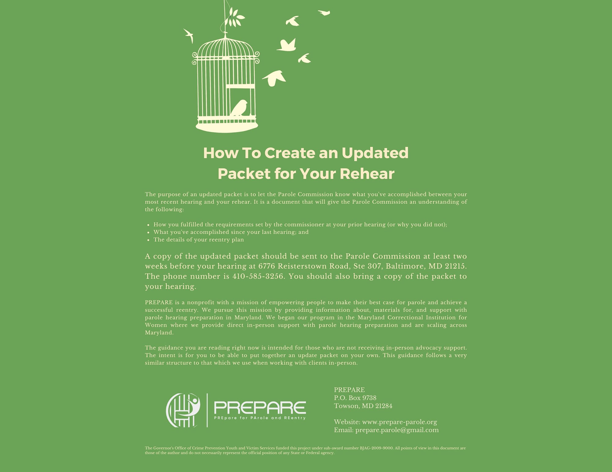 Parole Materials - Prepare Parole